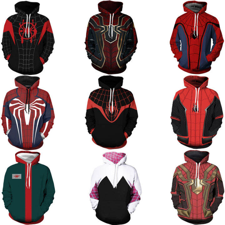 3D Print Spider Man Jacket Pullover Hoodie Cos Peter Parker Costume ...
