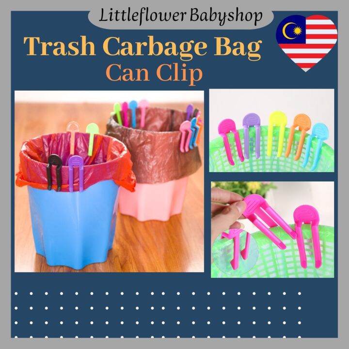 Trash Can Clip Home Practical Garbage Can Waste Bin Trash Can Bag Lock ...