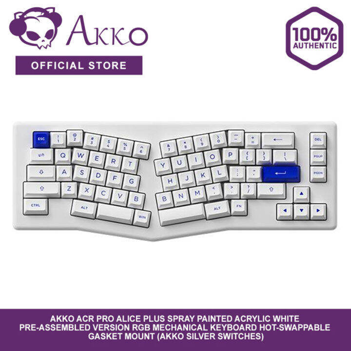 AKKO ACR Pro Alice Plus Spray Painted Acrylic White Pre-Assembled ...