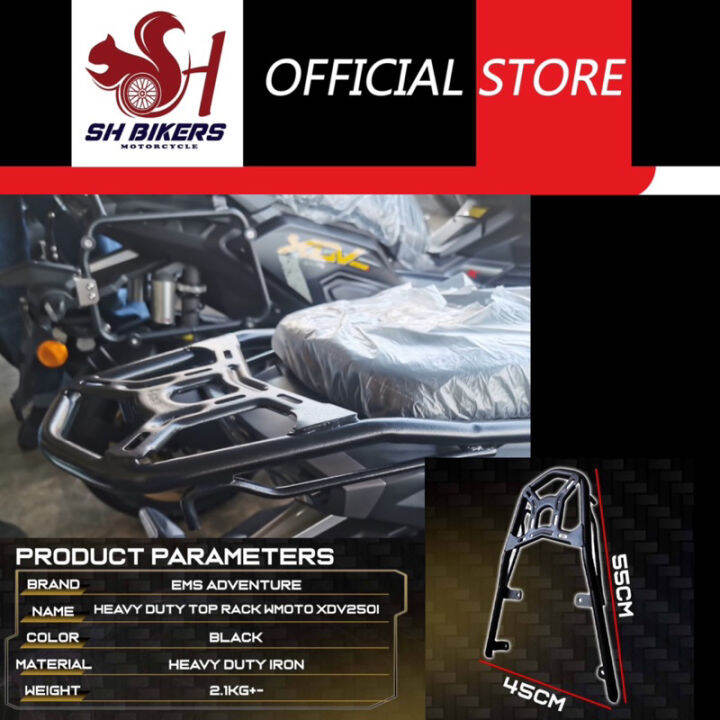 Top Rack Monorack Wmoto XDV250i XDV 250 [Heavy Duty Iron Metal] | Lazada