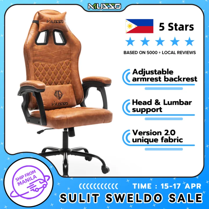 MUSSO Royal Series Ergonomic computer Chair PU Leather Gaming Chair ...