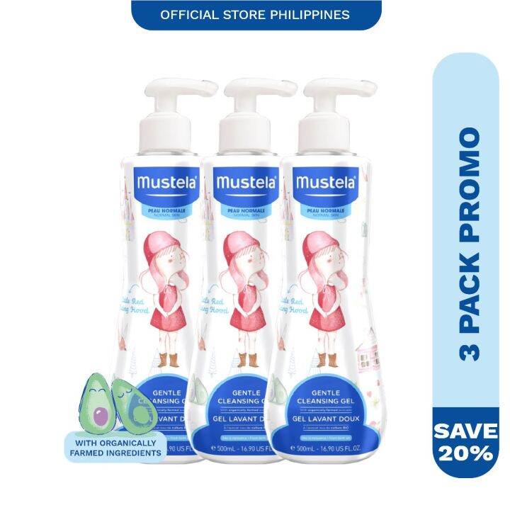 Mustela 3 Pack Gentle Cleansing Gel 500ml- Naturalness Limited Edition ...