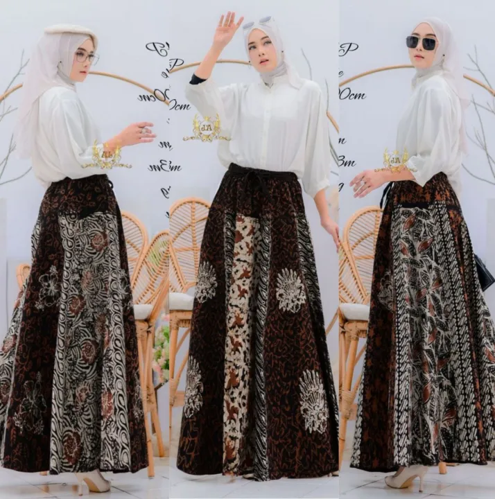 rok batik cap pekalongan wayang bentuk lingkaran payung seling bawahan ...
