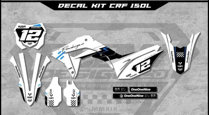 DECAL CRF 150L BISA UBAH NAMA DAN NOMOR TERBARU ONE ONE NINE | Lazada ...
