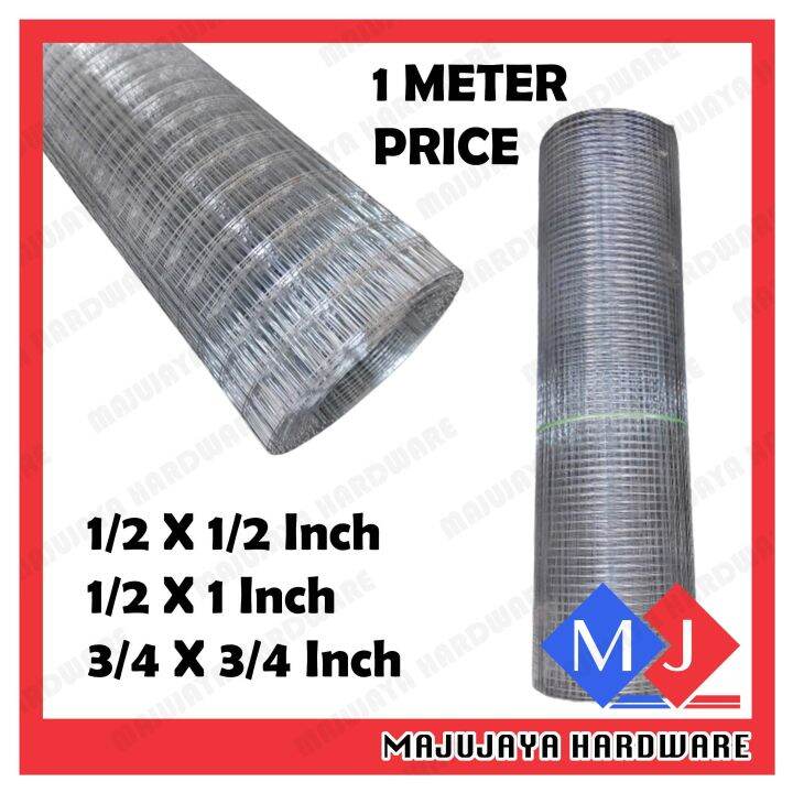 1FEET / 1METER Wire Mesh 3FT Galvanized BRC Welded Iron Wire Kawat Besi ...