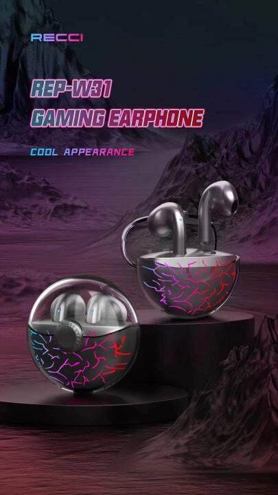 RECCI REP-W31 หูฟังบลูทูธ Gaming Wireless Earphone หูฟังไร้สายใหม่ล่าสุด พร้อมส่ง | Lazada.co.th