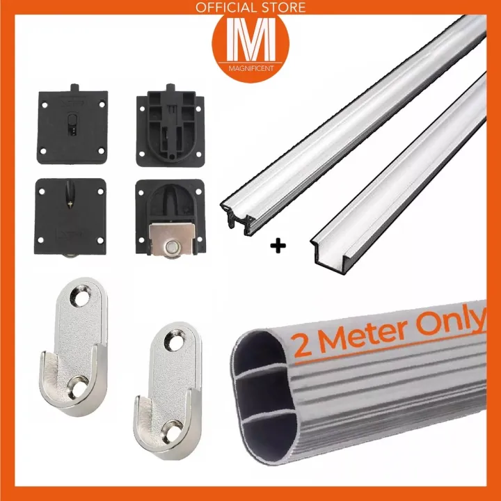 hot Sliding Wardrobe Roller Rail for Cabinet Door with Oval Hanging Rod ...