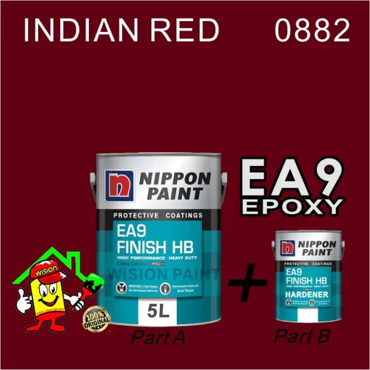 INDIAN RED 0882 ( 5L ) NIPPON EA9 FINISH HB / NIPPON PAINT PROTECTIVE ...
