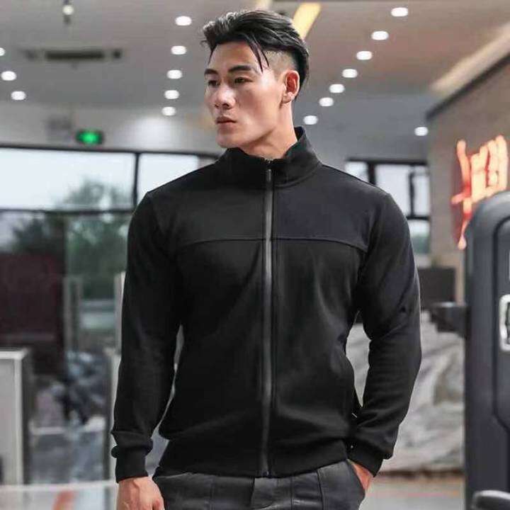 plain Men's Breathable Elastic Slim Fit Jacket 0120# | Lazada PH