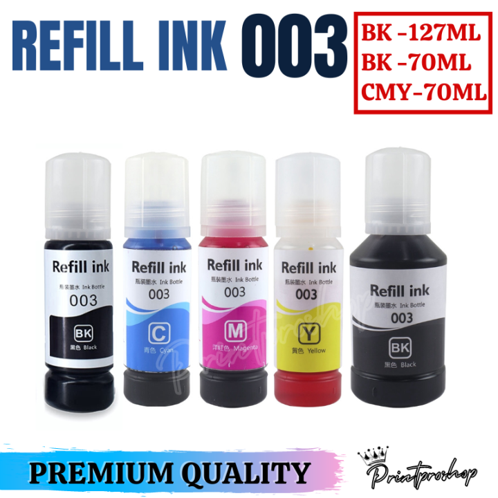 127ml 003 bk Dye ink Compatible for L1110 L3110 L3210 | Lazada PH