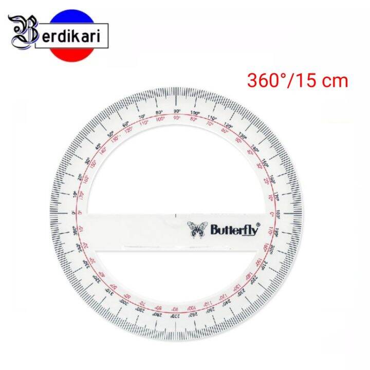 Penggaris Busur 360 Derajat 15 cm Butterfly Circle | Lazada Indonesia