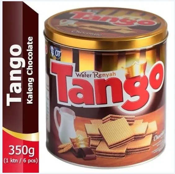 Tango Wafer Chocolate 350gr 1 Kardus Isi 6 Kaleng Wafer Snack Cemilan Biskuit