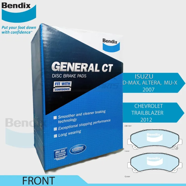 BENDIX FRONT Disc Brake PAD for ISUZU CHEVROLET TRAILBLAZER 2012-2015 D-Max , Altera MUX DB1841 ...