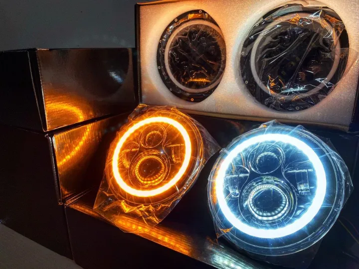 Hexagram 7 inch auto LED headlight with Hi/Lo beam, DRL, signal light ...