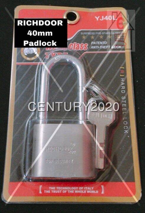 RICHDOOR Padlock Long Head Laminated Pad Lock Heavy Duty Brass Lock ...