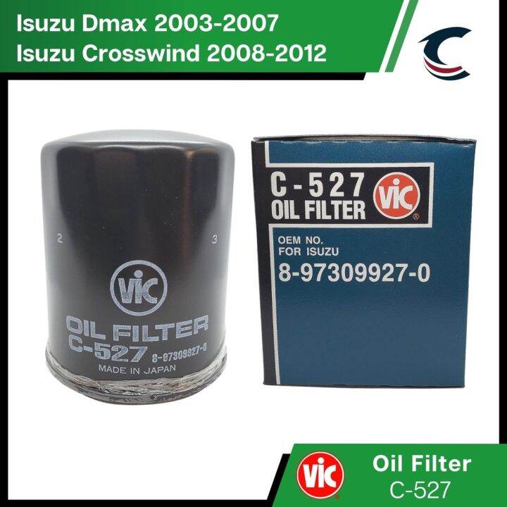 VIC C527 C-527 Oil Filter Japan for Isuzu Dmax 2003-2007 Crosswind 2008 ...