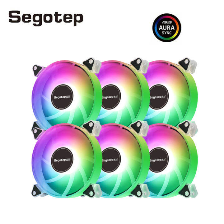 Segotep PC Case Cooling Fans RGB 120mm Case Fan RGB 4Pin+3Pin Power PC ...