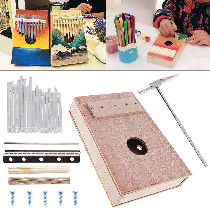 SLADE 10 Key Kalimba DIY Kit Basswood Thumb Piano Mbira for Handwork ...