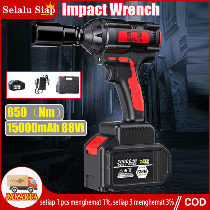 12 buah set Cordless Electric Impact Wrench 98V Impact Wrench Brushless ...