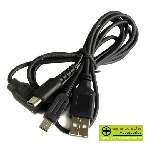 [NDS,3DS] 2 In 1 สายชาร์จ USB สำหรับ ndsl, ds lite, dsi, 3ds, 2ds As ...