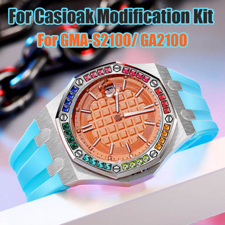 Luxury Diamond Modification Kit for Casioak GA2100 GA-2110 Stainless ...