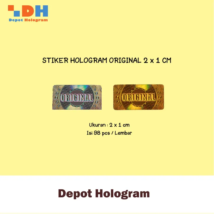 Stiker Hologram 3D Original 1 cm x 2 cm - segel rusak biasa/non motif ...