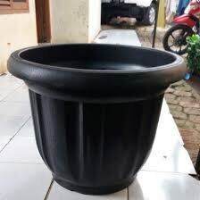 Pot tanaman hias eboni warna hitam ukuran 60 cm / pot besar gloria ...