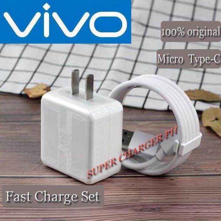 100% Original Vivo Charger Super Fast Charging 40W Micro Usb+Type C ...