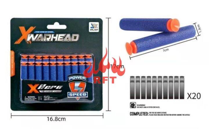 JLX PELURU BUSA SOFT BULLET BLASTER GUN REFILL PELURU DARTS 20 PCS ...