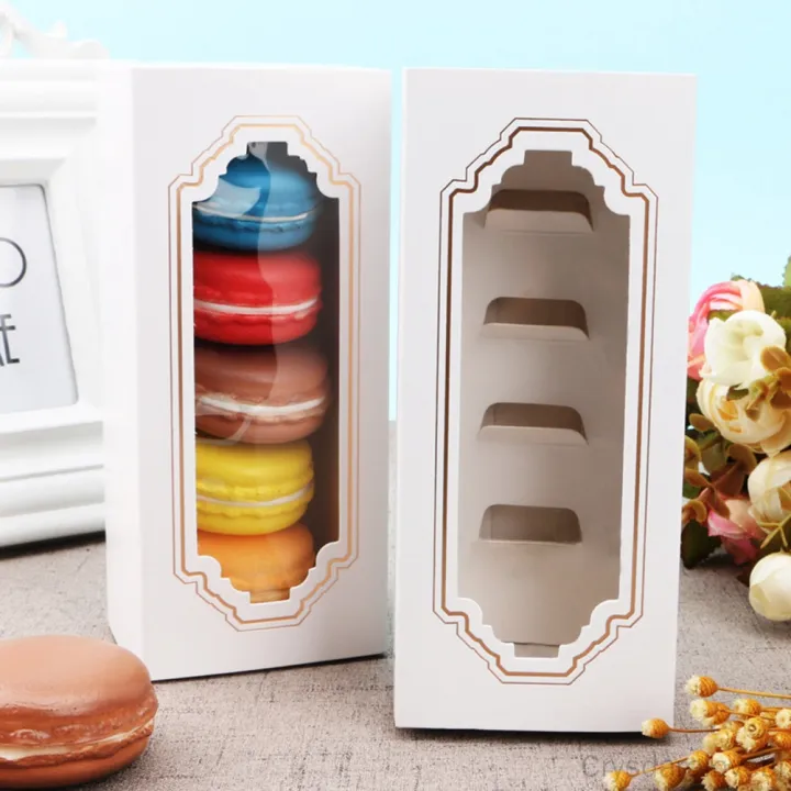 【New Fire】 Paper Macaron Box Cake Box With Window Paper Packing Box ...