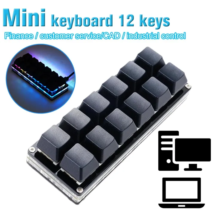 Black Red Axis 12 Keys Small Keyboard Mini Keyboard Mechanical One Password Paste SayoDevice ...