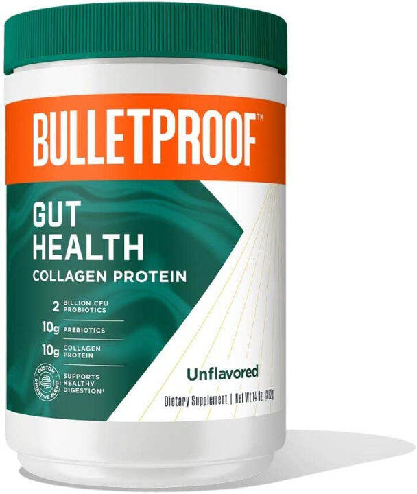 Bulletproof Gut Health Collagen Protein, Unflavored, 14 Oz, 2 Billion ...