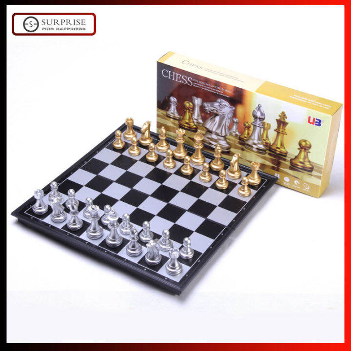 UB Magnetic Chess Gold and Sliver International Chess 2-Player Strategy ...