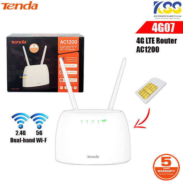 Tenda 4G07 เราเตอร์ใส่ซิม AC1200 Wireless Dual Band 4G CAT4 Router Wifi ...
