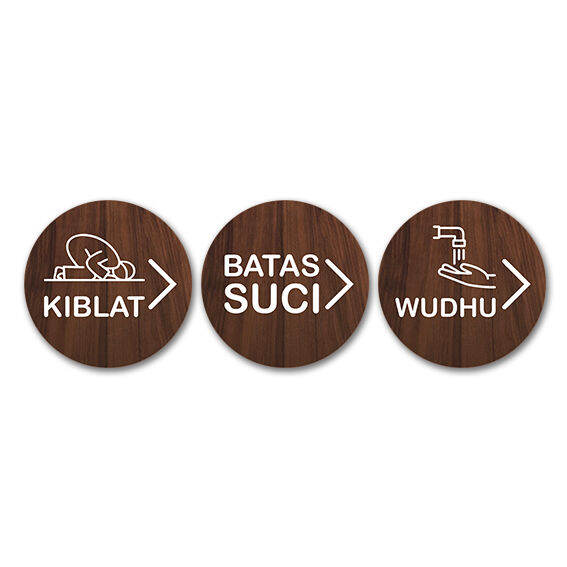 stiker petunjuk arah kiblat - sign sticker tempat wudhu - sticker vinyl ...