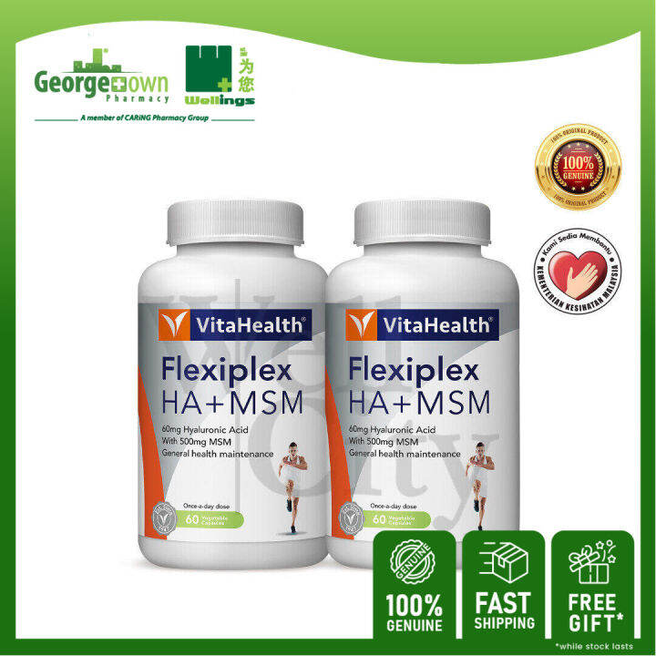 Vita Flexiplex Hyaluronic Acid 60mg + MSM 500mg (60's x 2) [Georgetown ...