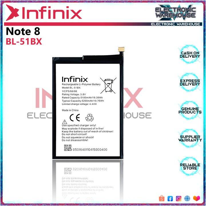 Battery for Infinix Note 8 Model BL-51BX 5200mAh Capacity | Lazada PH