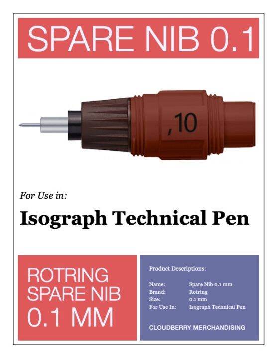 Rotring Isograph Replacement Nib 0.10 mm | Lazada PH