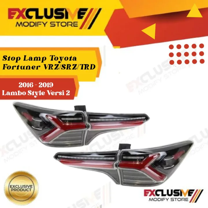 STOP LAMP TOYOTA FORTUNER VRZ/SRZ/TRD LAMBO STYLE VERSI 2 2016-2019 ...