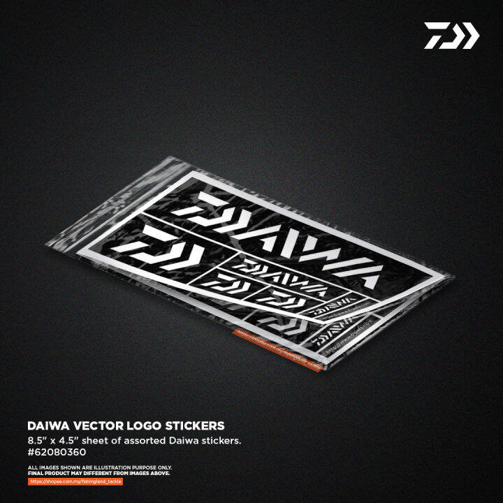 Daiwa Vector Logo Stickers | 8.5" x 4.5" | Daiwa Waterproof Sticker ...