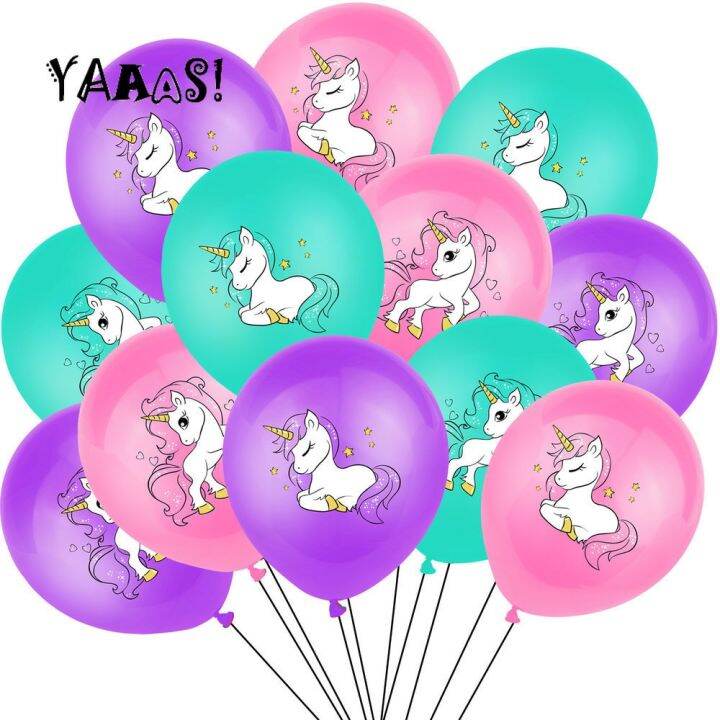 Unicorn Theme Party Balloons Birthday Baloon Unicorn Foil Balloon Latex Balloon Birthday Party ...