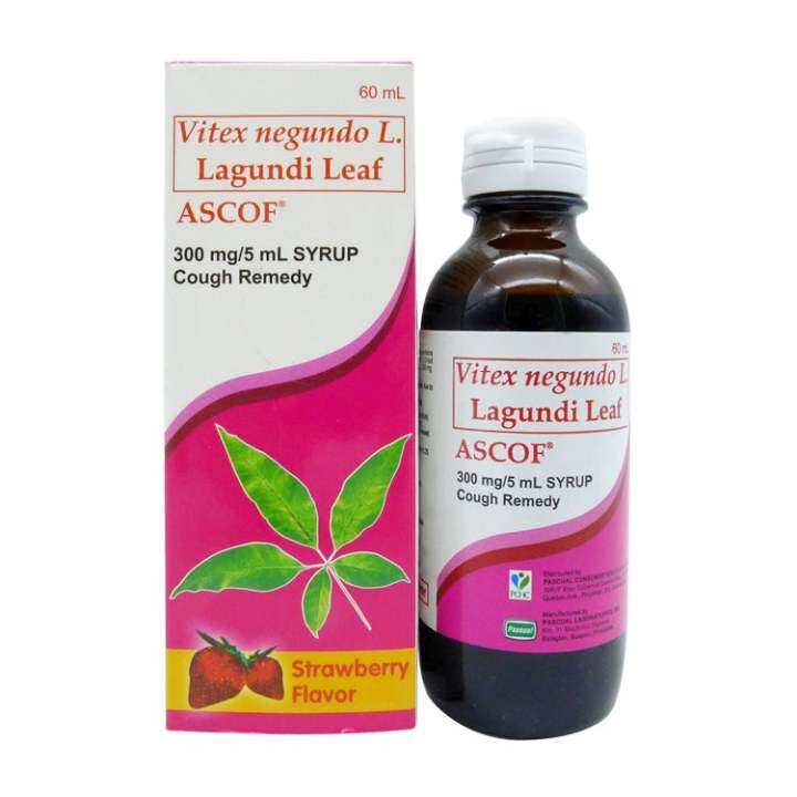 Ascof Strawberry 300 mg / 5ml 60 ml Syrup | Lazada PH