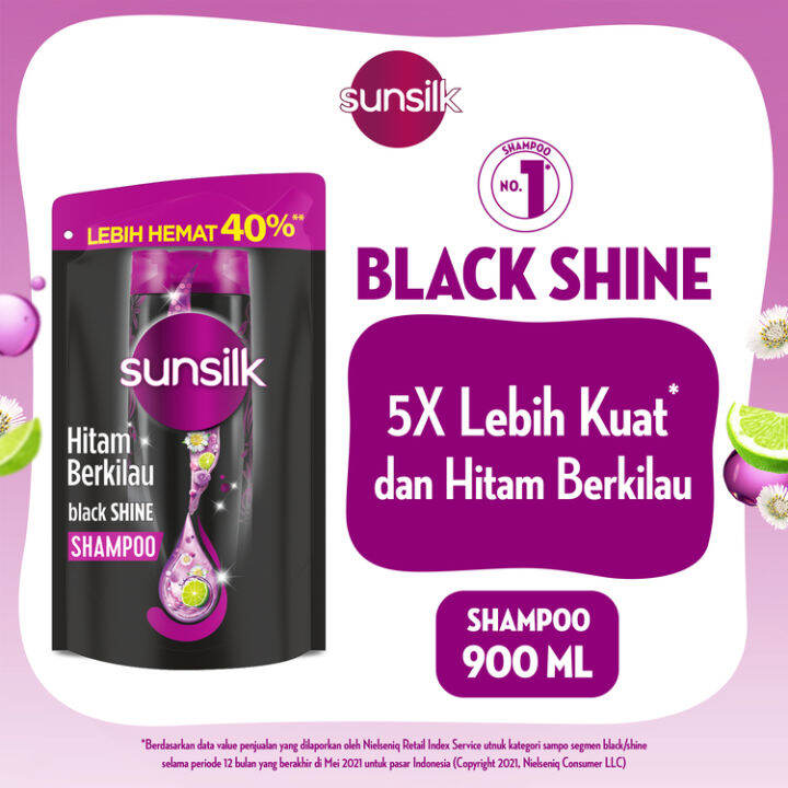 Sunsilk Shampoo Rambut Hitam Berkilau Black Shine Activ-Infusion dengan ...