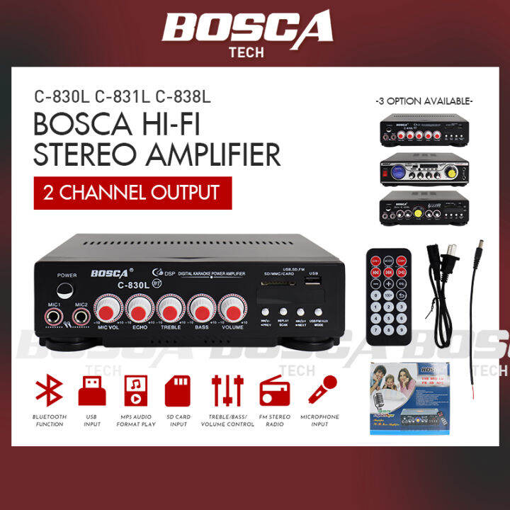 BOSCA Hi-Fi Stereo Amplifier Digital Player Amplifier 2 channel output ...