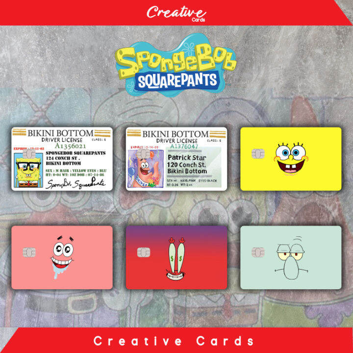 Stiker Sticker Kartu Atm Skin Card Anime - Spongebob EditionVinyl ...