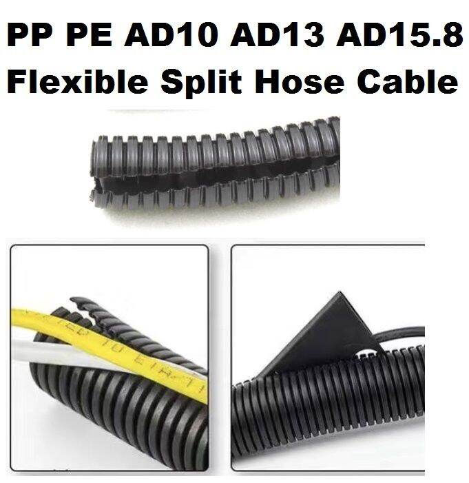 PP PE AD10 AD13 AD15.8 Corrugated Flexible Conduit Wiring Hose for Cable, Wire Protection Split ...