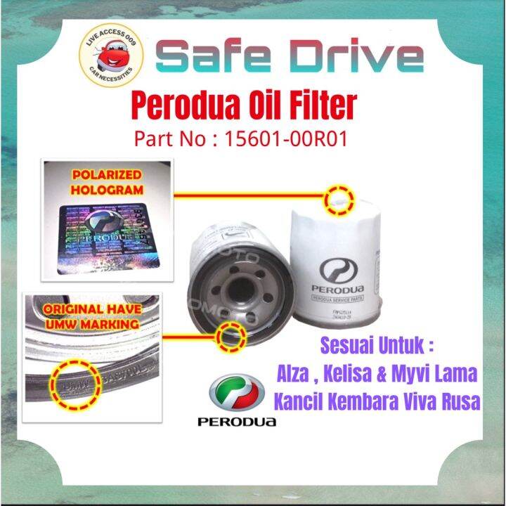 #15601-00R01-000 Genuine Perodua Oil Filter Alza Old Myvi Viva Kelisa ...