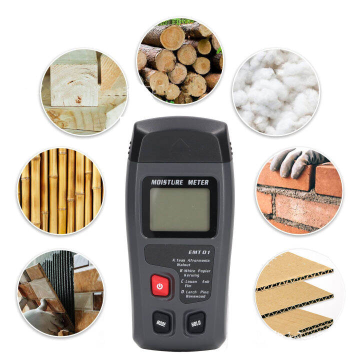 Water Content Detector 0-99.9% Wood Moisture Tester 4 Calibration ...