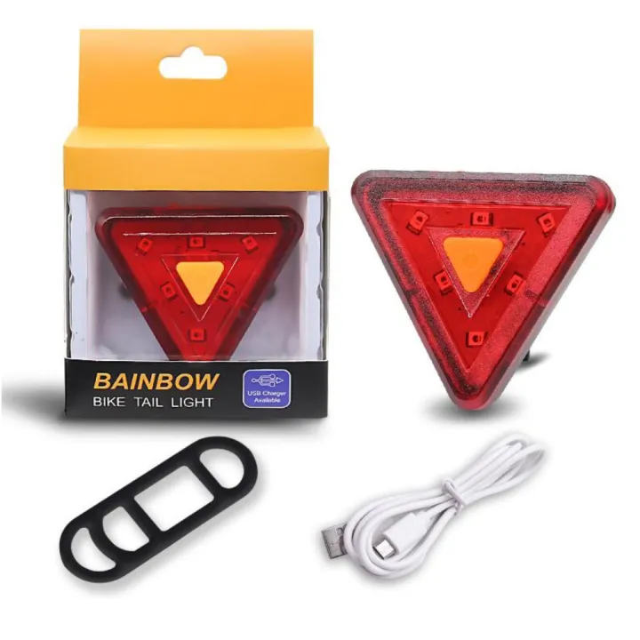 BAINBOW Triangle Bike Tail Light Bicycle USB Charging Taillight ...