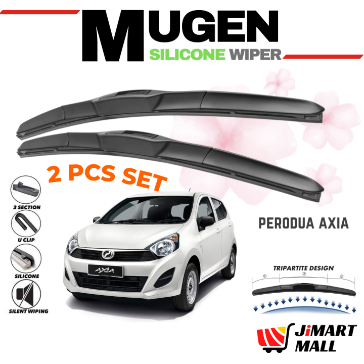 PERODUA AXIA JAPAN MUGEN SILICONE WIPER Front Windshield Windscreen ...